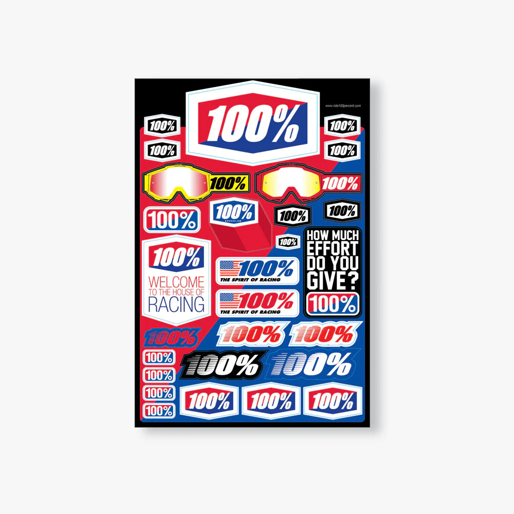 Calcomania Hoja 100% 12 x 18 – Bicicletas y motos